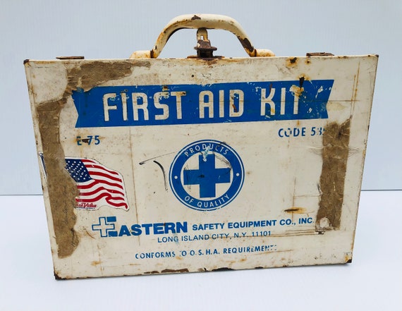 Vintage Metal First Aid Kit, Eastern Safety Equipment… - Gem