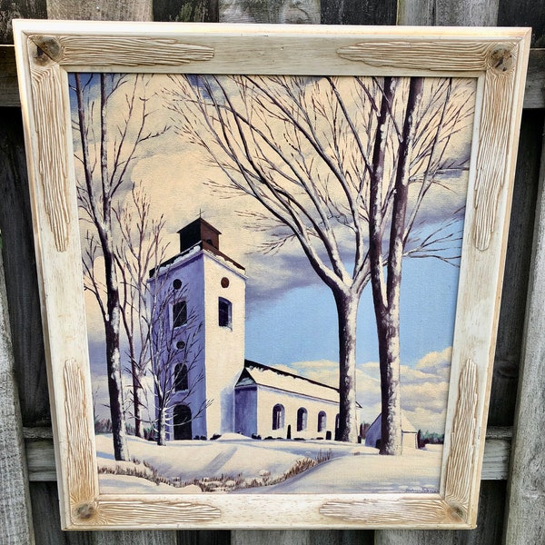 Snowy Church - Etsy