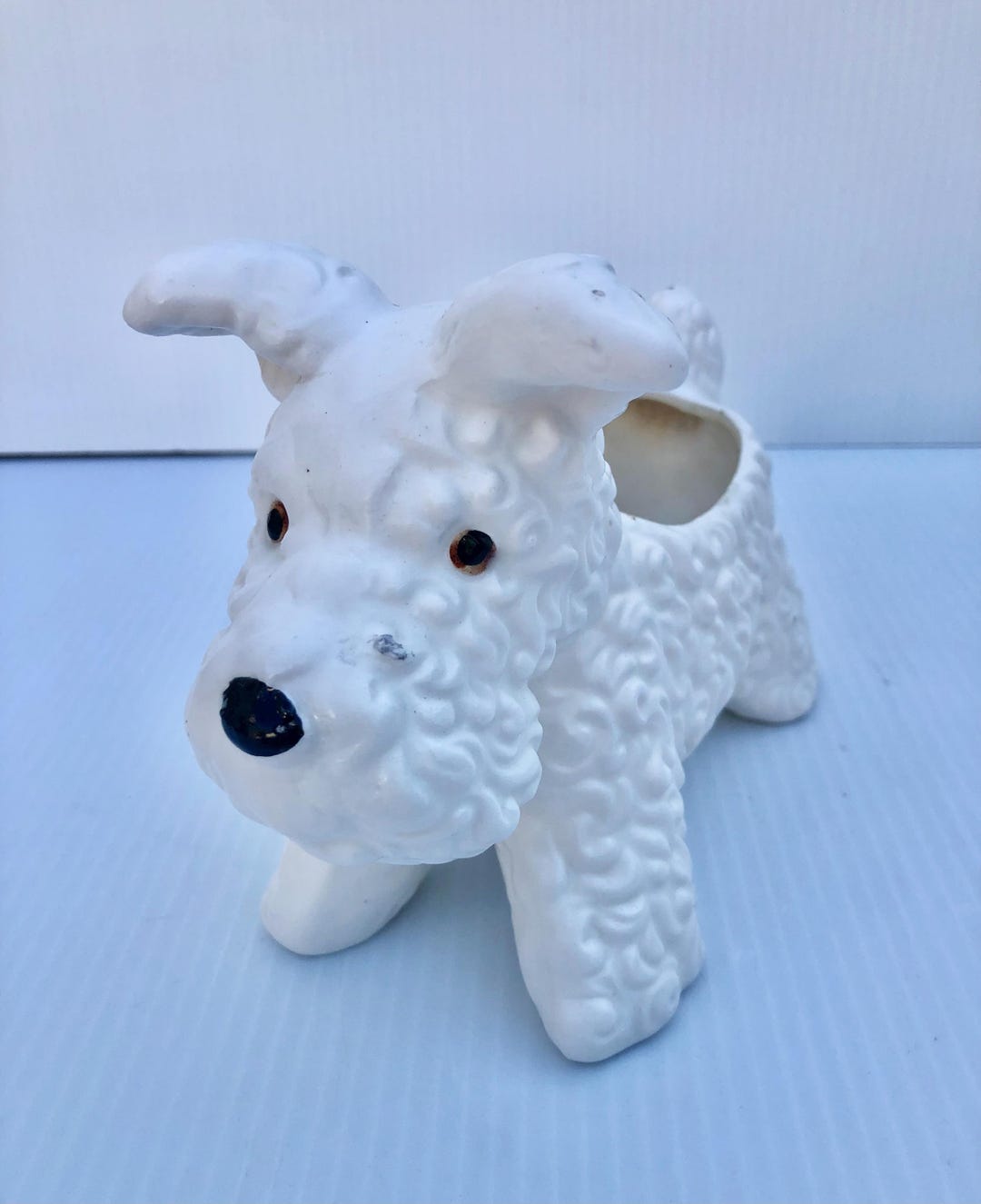 Vintage, 1950's, White Ceramic Scottie Dog Inarco Planter Marked E-2132 ...