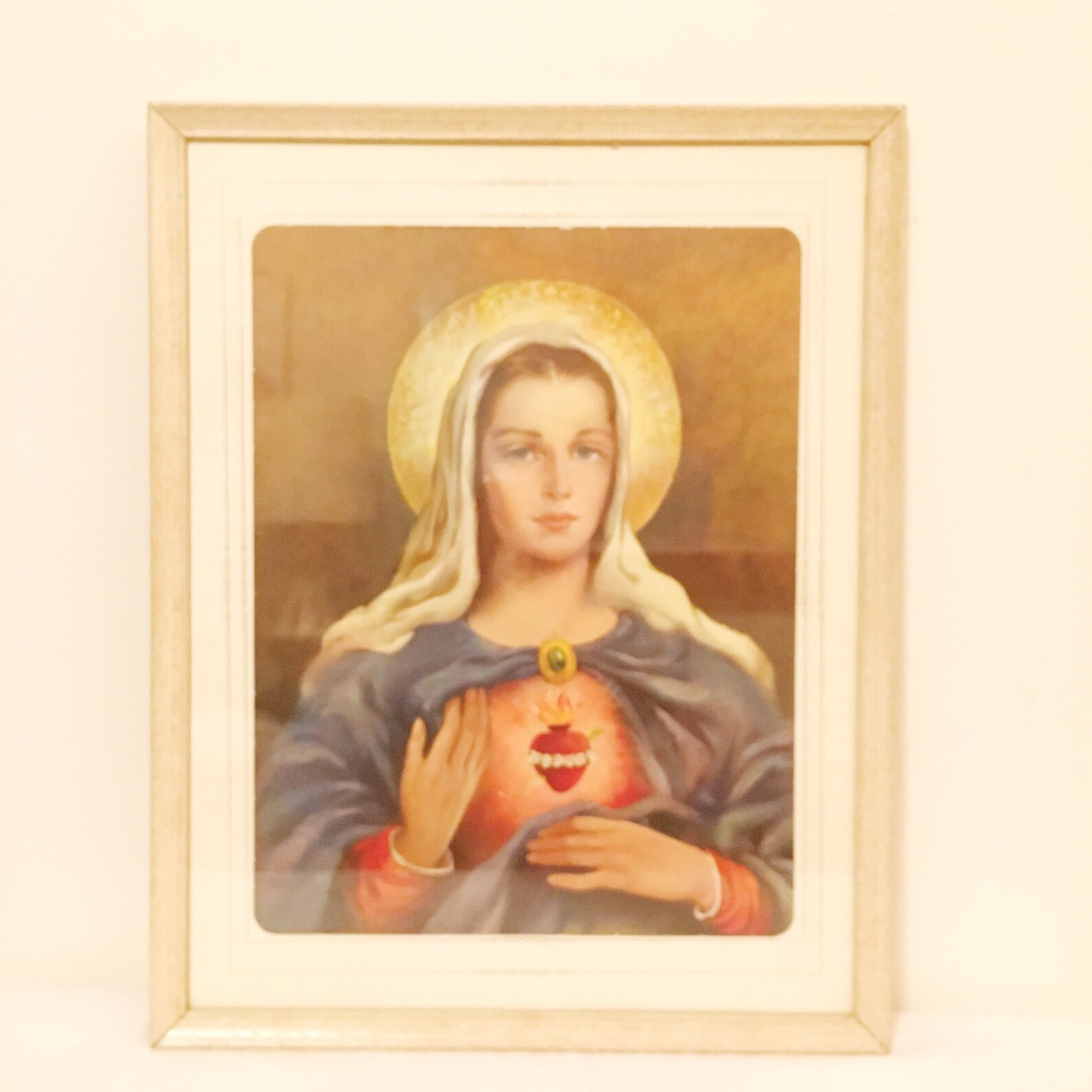 VINTAGE Religious Sacred Heart Print With Frame - Etsy