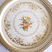 Vintage Metal Rose Trays With Open Filigree Rims, Round Social Supper ...