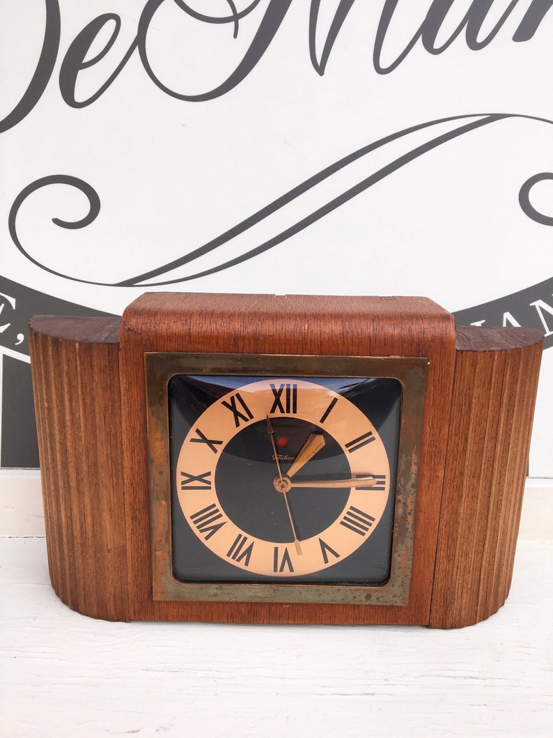 Rare Antique Clock Art Deco Electric Telechron Wood Mantel - Etsy