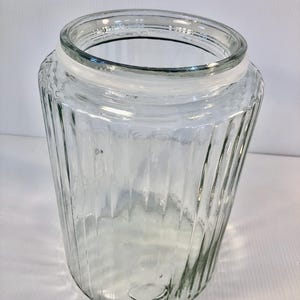 Vintage, Extra Large, Ribbed Glass, Storage Jar With Aluminum Twist Lid ...