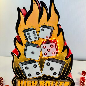 Vintage, High Roller Casino Flashing Dice Light up Sign in Working ...