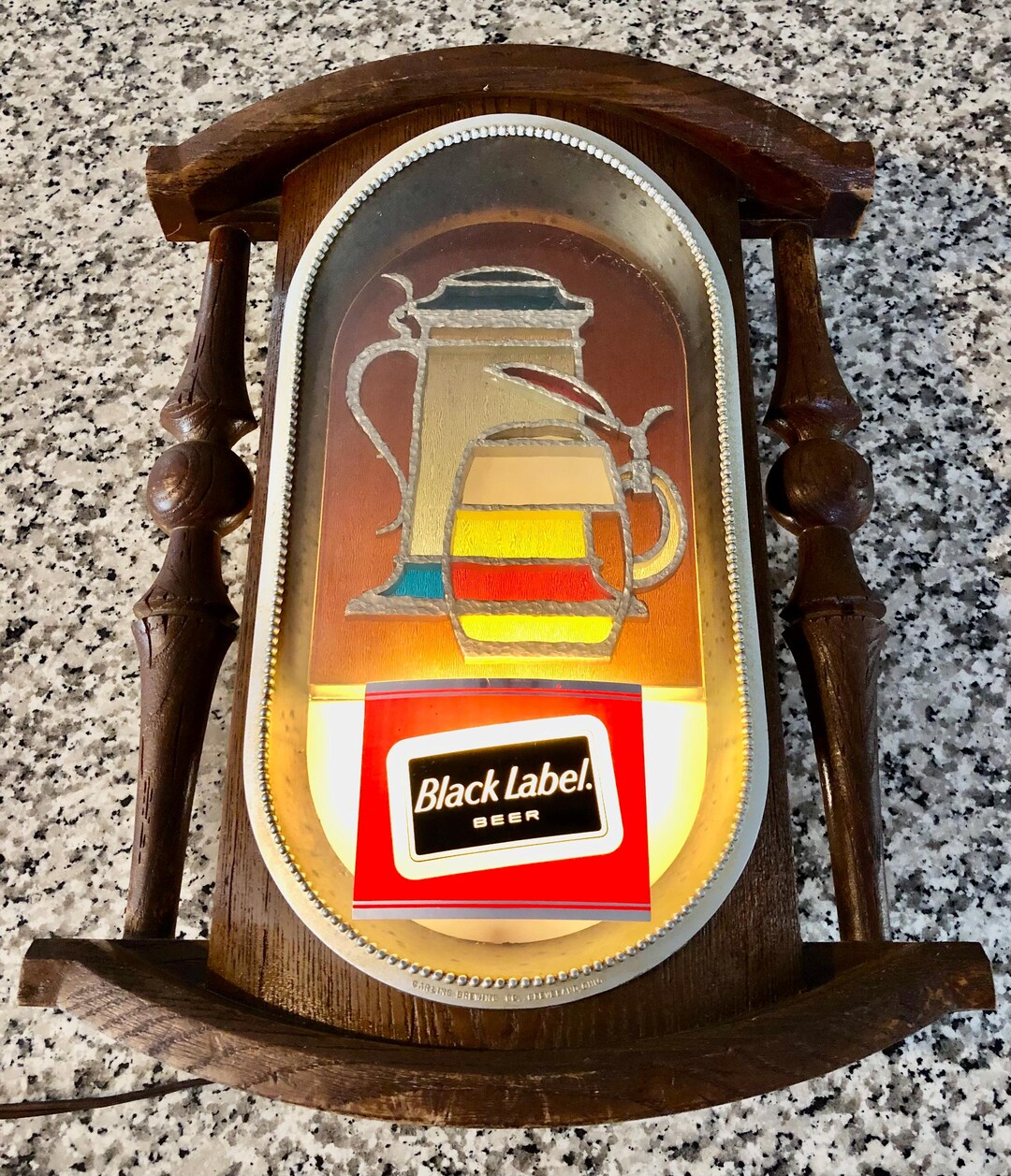 Vintage, 1970's, Carling Black Label Beer Light up Advertising Bar Sign ...