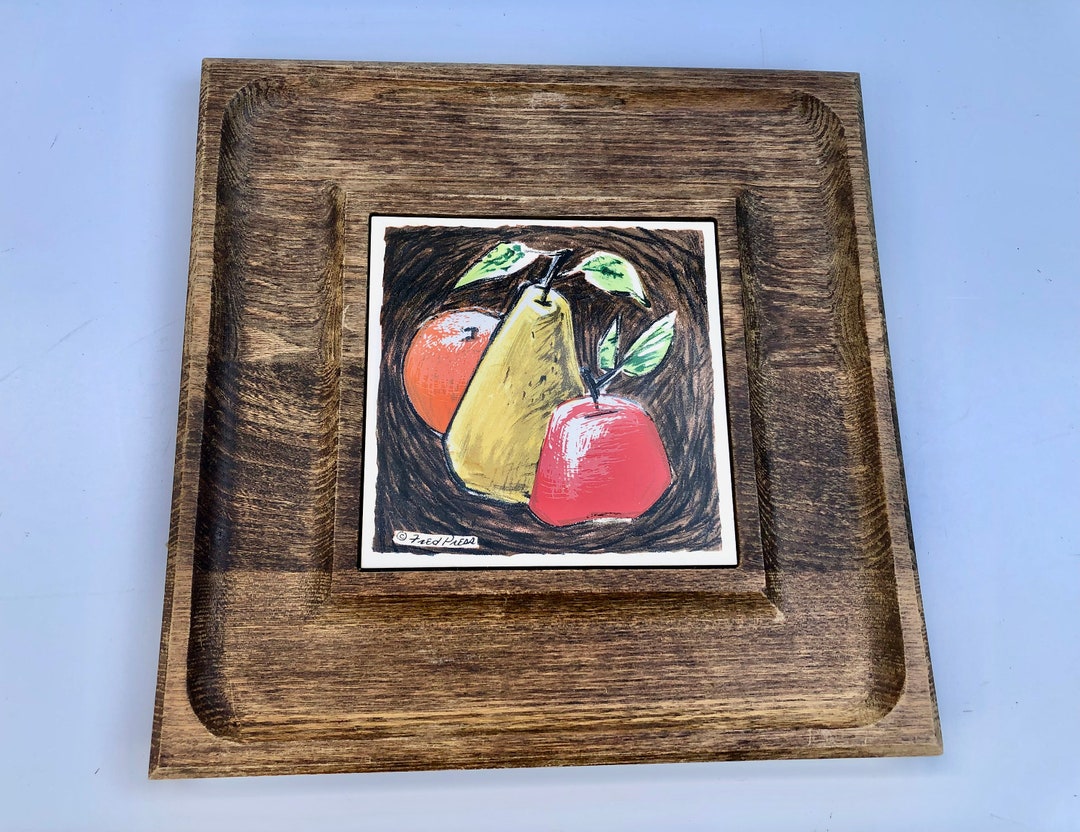 Vintage Fred Press Cheese Tray, Wooden Charcuterie Board With Ceramic ...