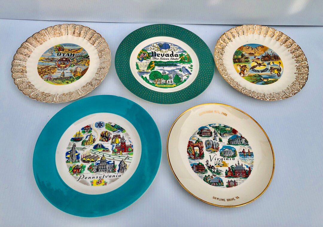 Vintage Souvenir State Plates, Sold Separately, Nevada, Pennsylvania ...