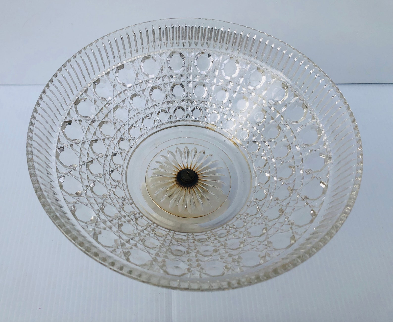 Vintage Glass Compote Dish Italian Marble Base Pedestal - Etsy