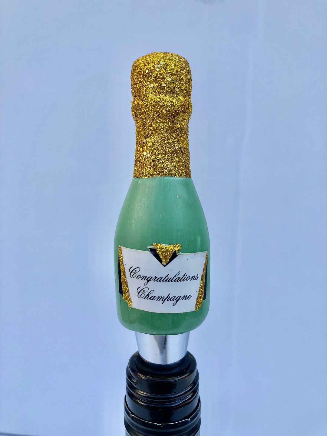Champagne Bottle Topper, Congratulations Liquor Bottle Stopper, OOAK Up ...