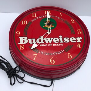 Vintage, Large, 1990's Red Budweiser Brewery Fresh Taste - King of ...