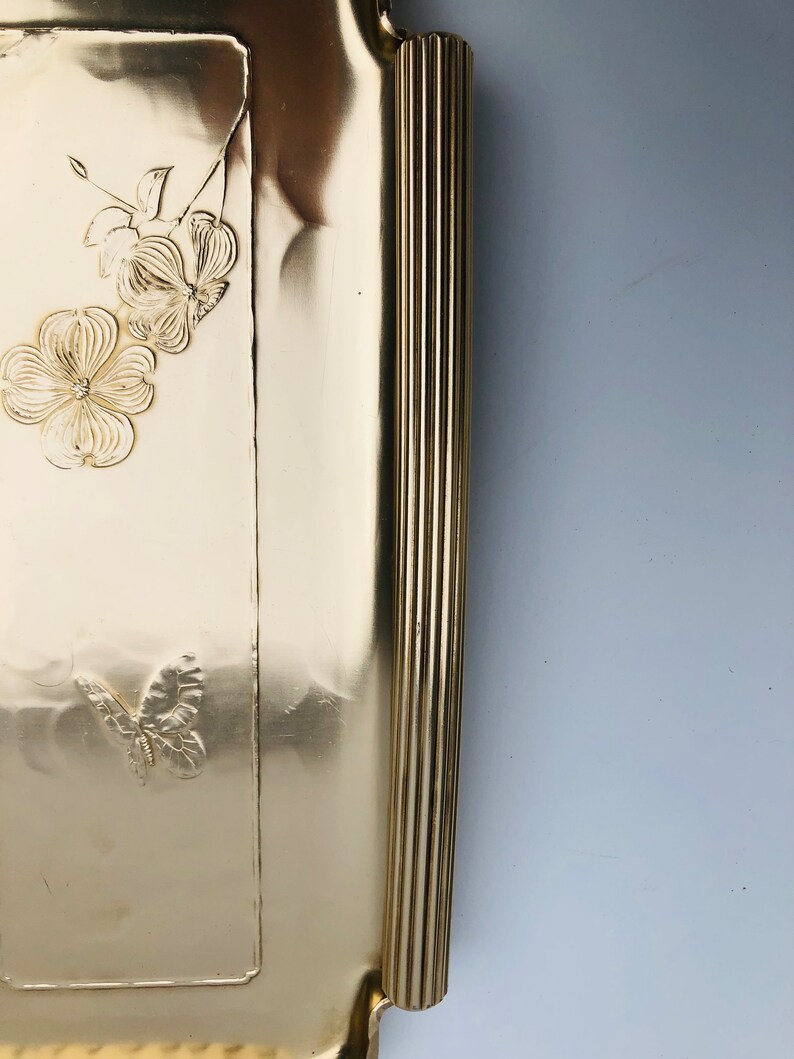 Vintage Arthur Armour Tray Stunning Hammered Aluminum Gold - Etsy