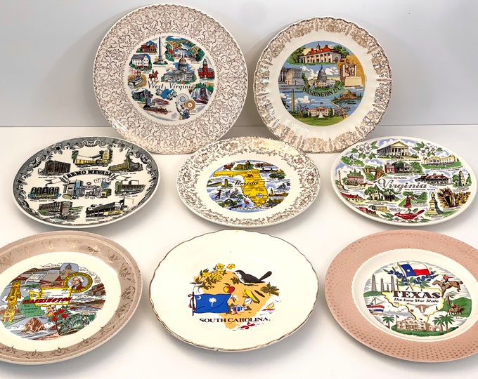 Vintage Souvenir, Collectible State Plates, S-W D.C., Reno, Nevada ...