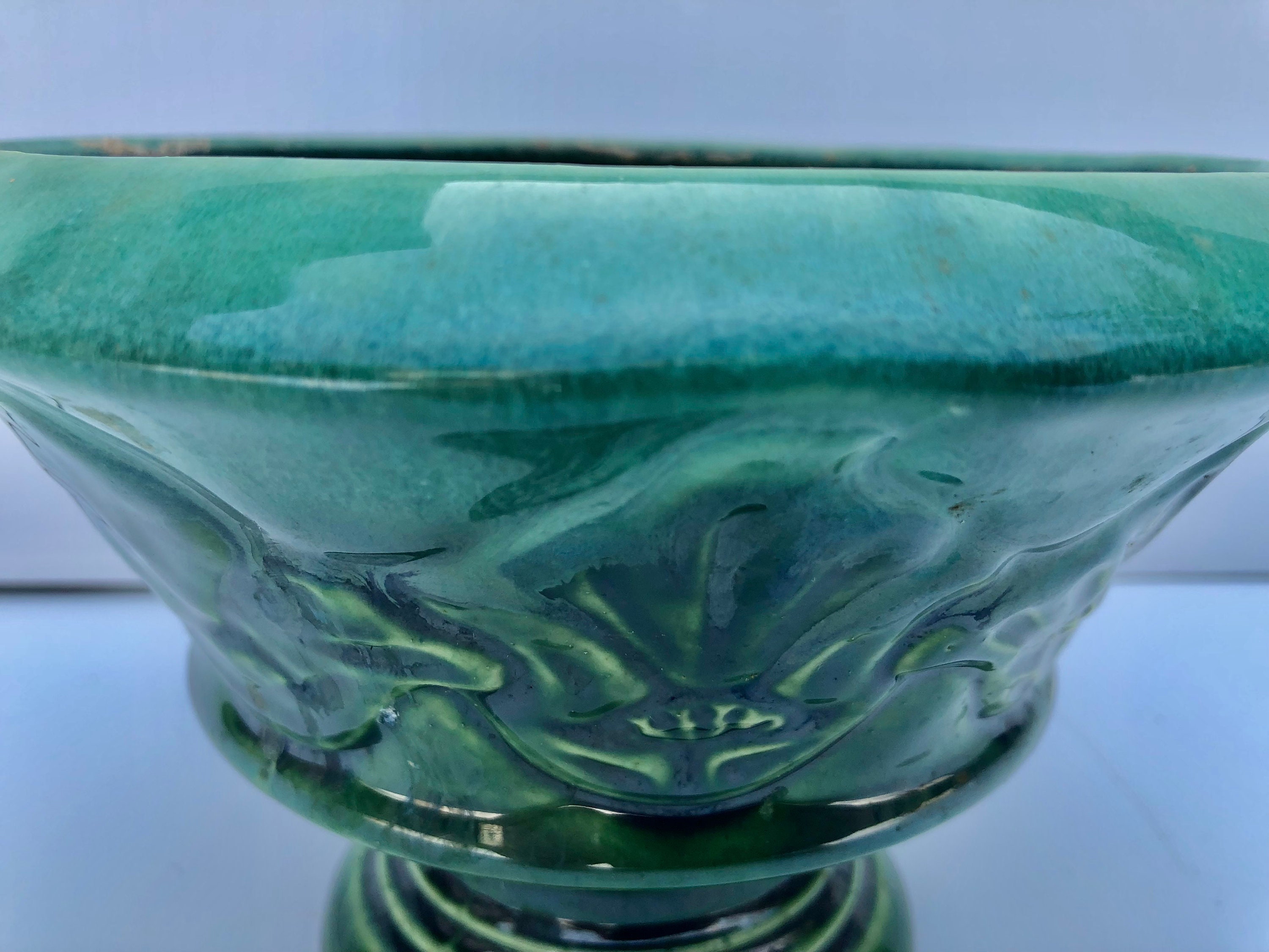 Vintage Green & Green Drip Ohio Pottery Planters, Each Sold Separately ...