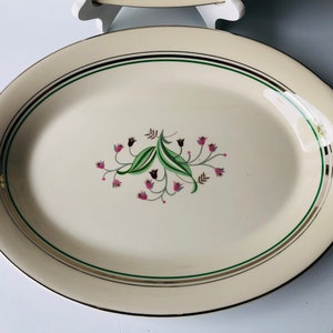 Vintage Pink & Green Floral China Platters, Set of 2 Old Ivory Corabel ...