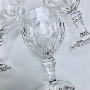 Vintage Clear Glass Goblets With Indented Circles & Octagon Bases ...