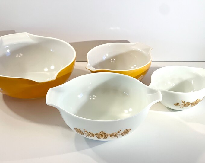 Vintage 1970s Pyrex Butterfly Gold Cinderella Nesting/mixing Bowl Set W ...