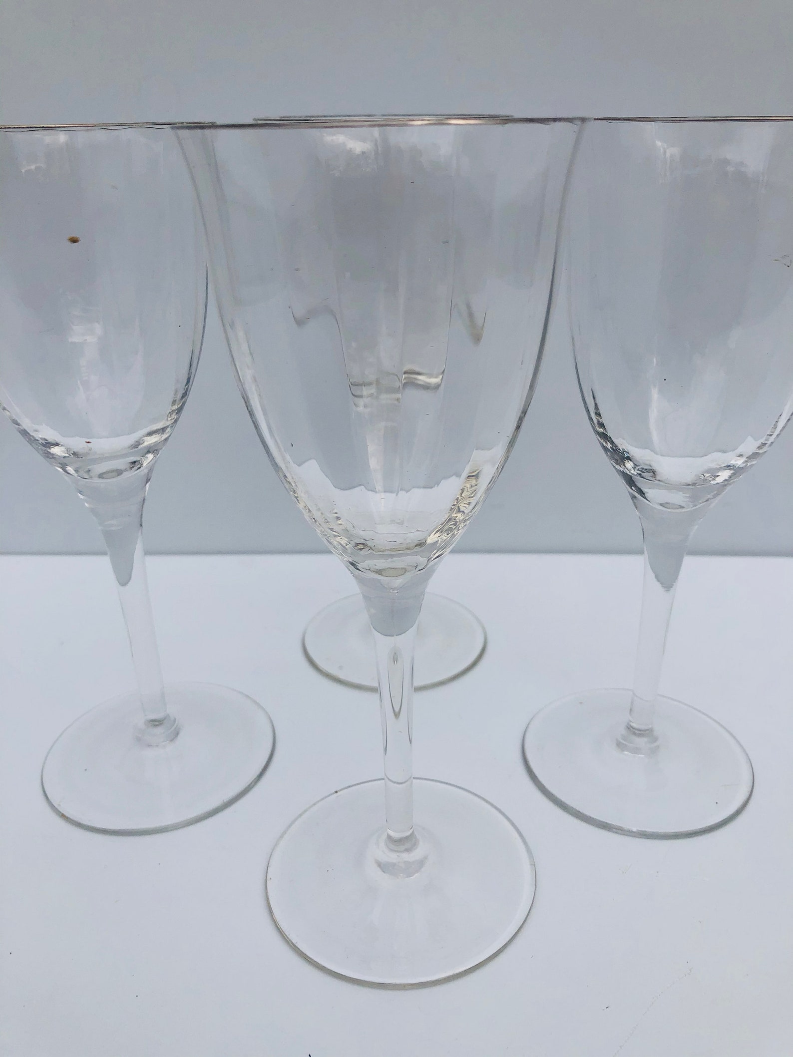 Vintage Crystal Gorham Laurin Platinum Wine Glasses Set - Etsy