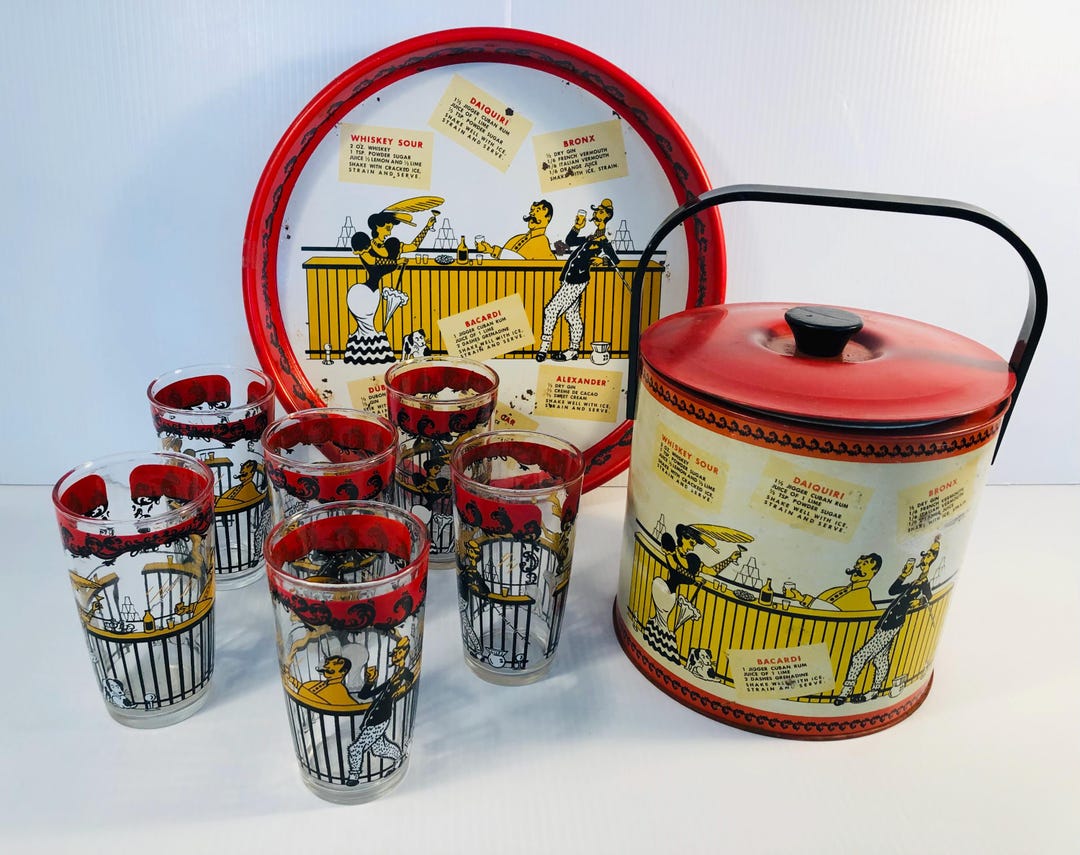 Vintage Gay Fad Cocktail Set, Rare 8 Piece Bar Set by Gailstyn, It's a ...