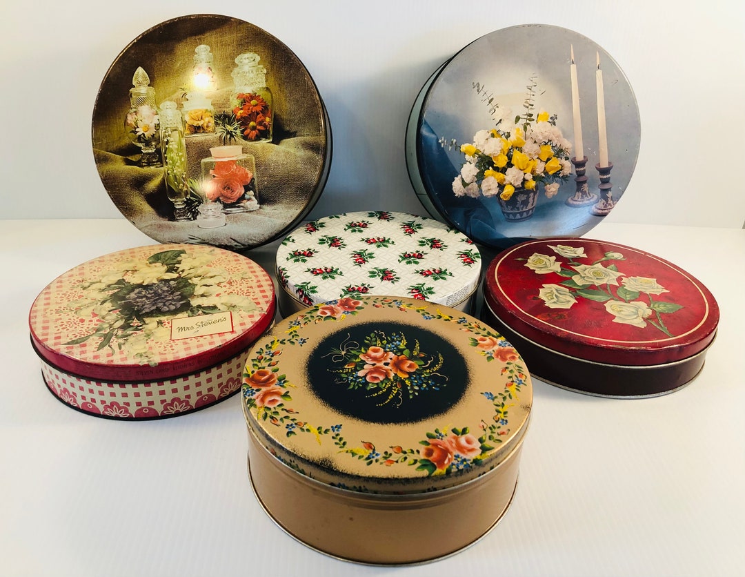 Antique Vintage Floral Tins, Each Sold Separately, Candy Tins, Cookie ...