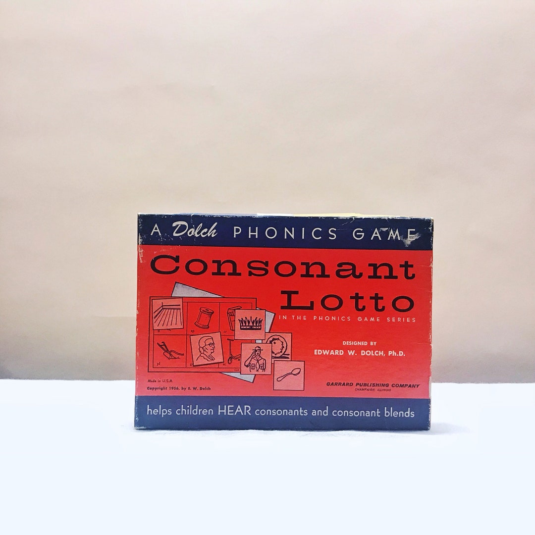VINTAGE 1950s Consonant Lotto Phonics Game - Etsy