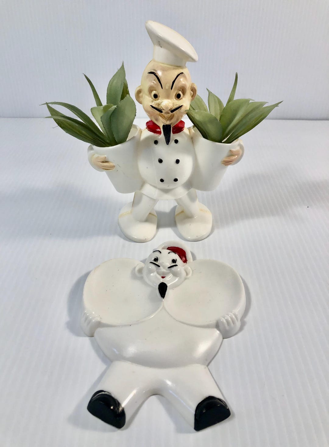 Vintage Jolly Chef Kitchen Set, MCM French Chef Plastic Salt & Pepper ...