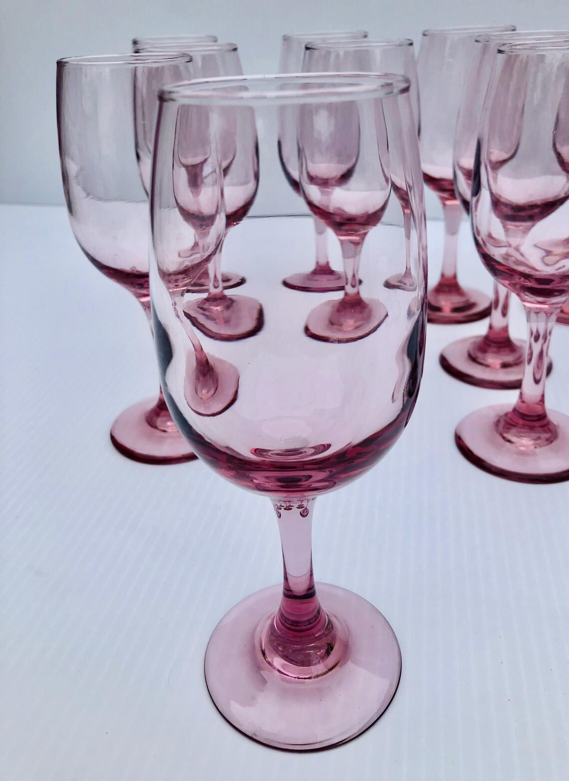 Vintage Plum/pink Libbey Wine Glasses, Set of 13 Wine Goblets, Plum ...