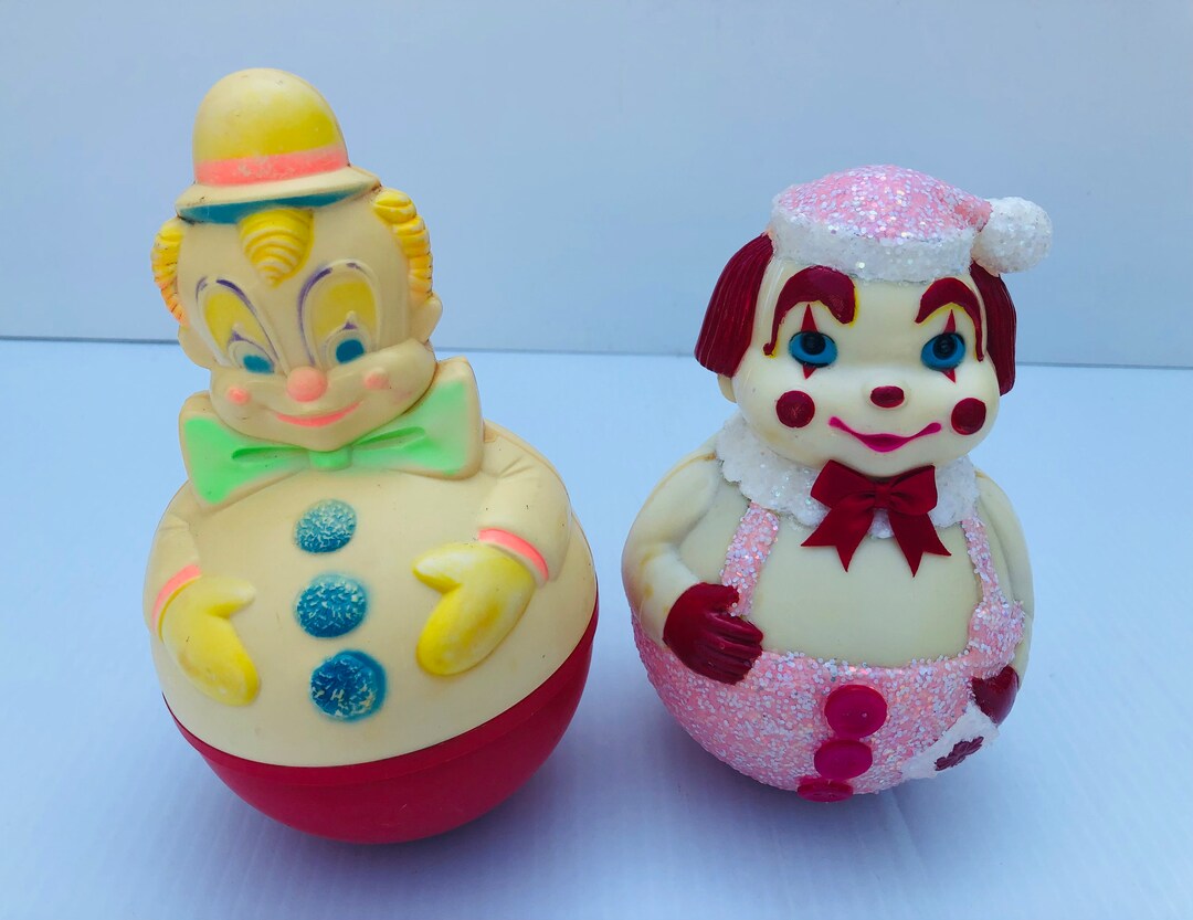 Vintage Circus Clowns Roly Poly Toy Set, Vintage Circus, Kitschy ...