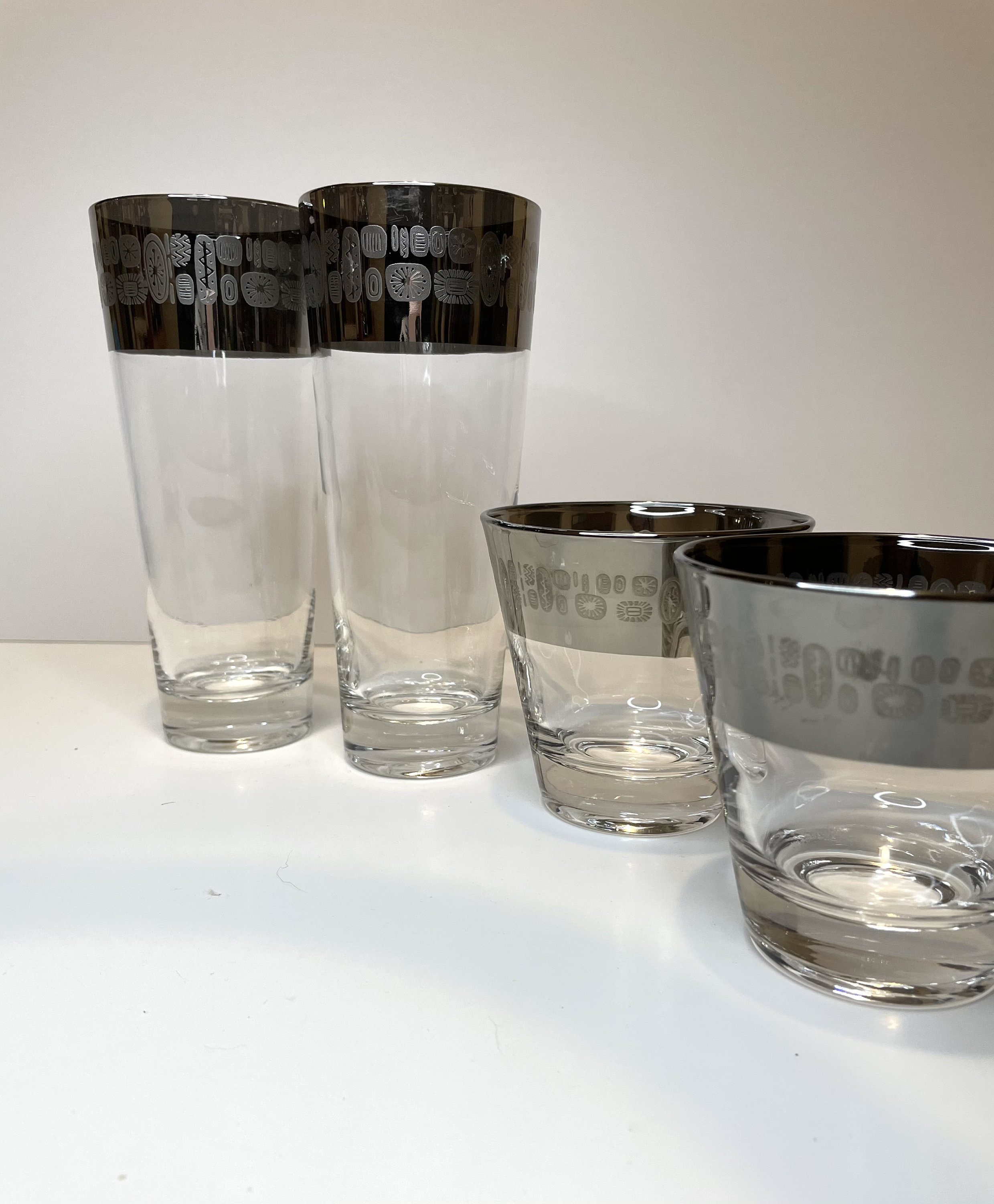 Set of 4 vintage hand cut glasses mcm glassware Kitchen & Dining Shot ...