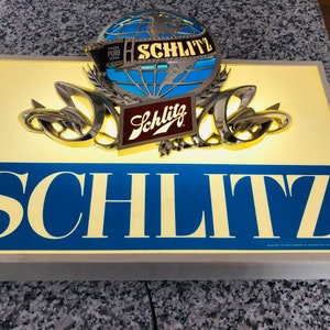 Vintage 1970's Schlitz Lighted Beer Sign With World - Etsy