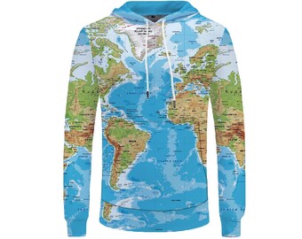 World Map Hoodie - Etsy UK