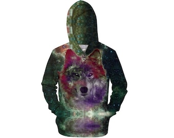 Galaxy Wolf Hoodie - Etsy