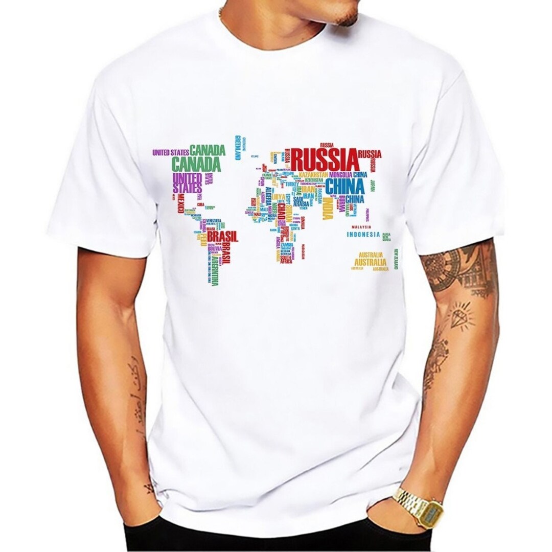 Creative World Map Tshirt Cool Traveller Vintage T-shirt - Etsy