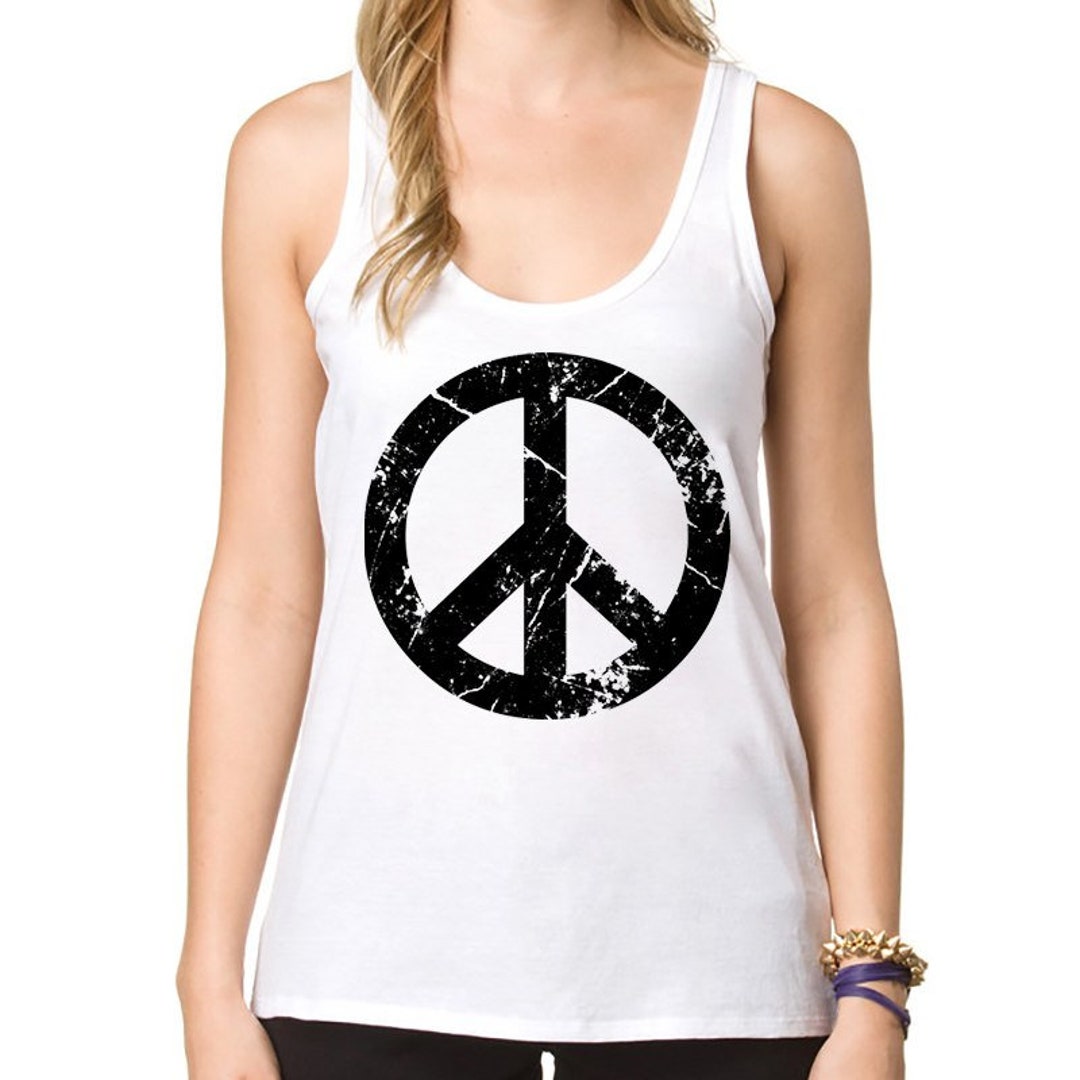 Creative Peace Sign Tank Top Cool World Grunge Symbol Funny - Etsy