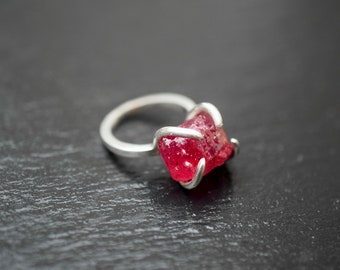 Raw Ruby Ring - Etsy