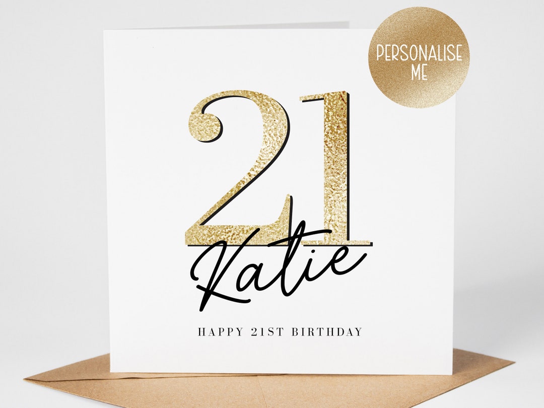 Personalised 21st Birthday Card - Twenty First Birthday Card, 21st ...