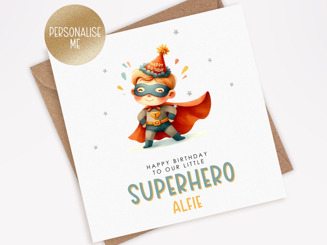 Personalised Superhero 1st 2nd 3rd 4th 5th Birthday Card for Boy Son ...
