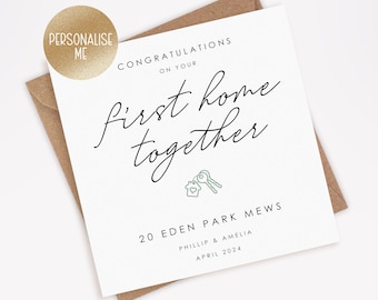 Personalised Congratulations on Your First Home Together Card, Happy ...