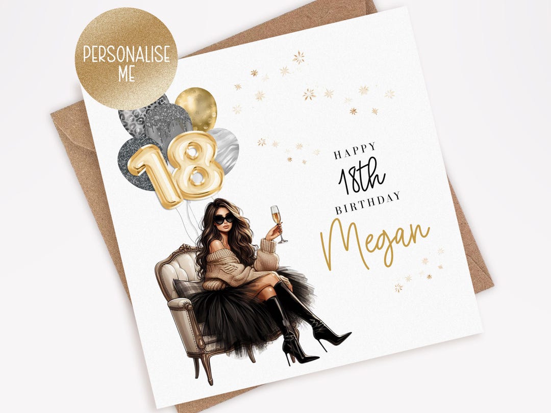 Personalised 18th Birthday Card for Daughter - 18th Birthday Card Girl, 18th Birthday Niece ...