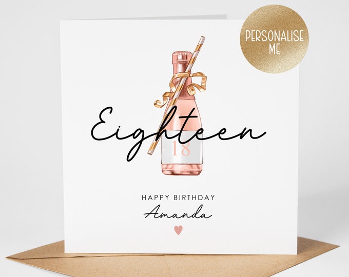 Personalised 18th Birthday Card for Daughter 18th Birthday Card Girl, 18th Birthday, 18th ...