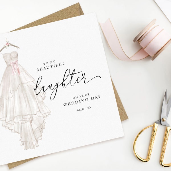Daughter Wedding Card - Etsy UK