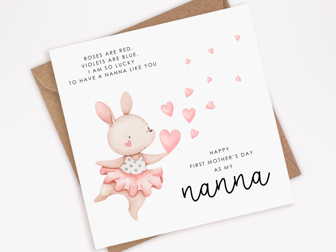 First Mothers Day as Nanna Card, Card for Nanna, First Mothers Day Gift ...
