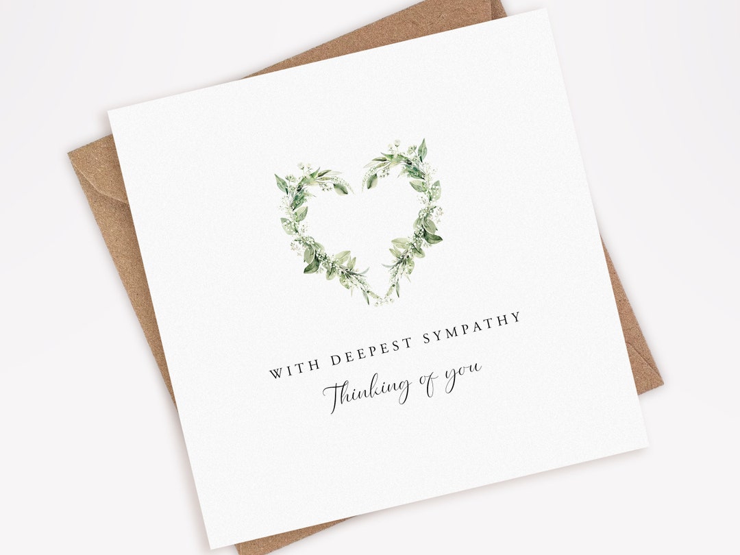Sympathy Card, With Deepest Sympathy, Condolences Card, Thinking of You ...