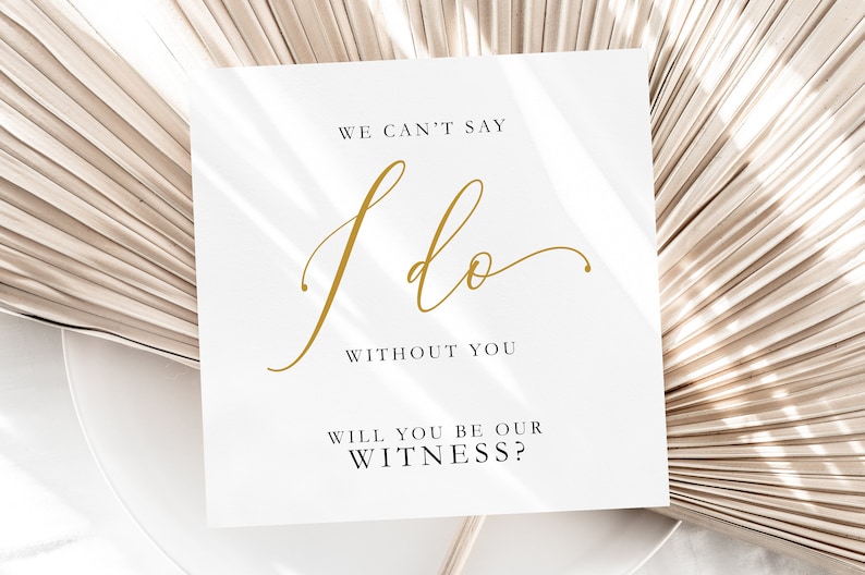 Will You Be Our Witness Card – We Can't Say I Do Without You, Wedding ...