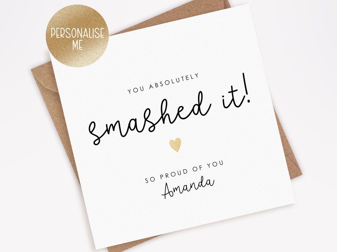Personalised Congratulations Smashed It Card, You Absolutely Smashed It ...