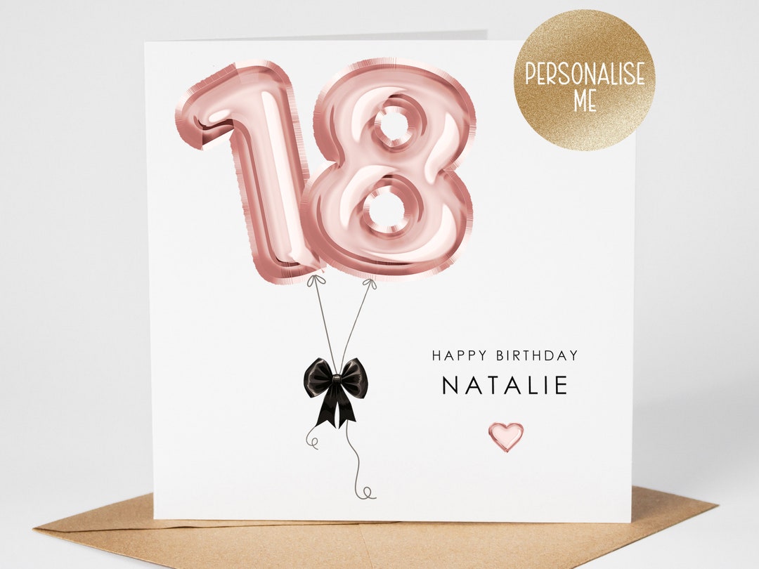 Personalised 18th Birthday Card for Daughter 18th Birthday Card Girl, 18th Birthday Niece ...