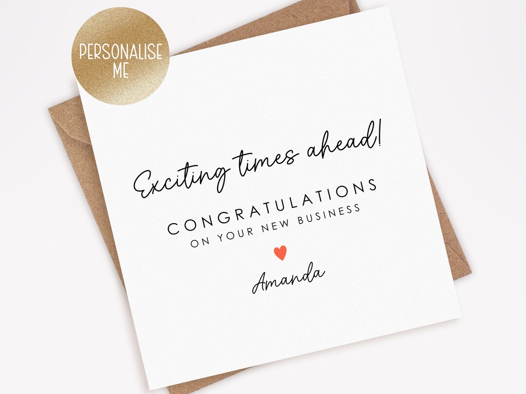 Personalised Congratulations on Your New Business Card, Good Luck With ...
