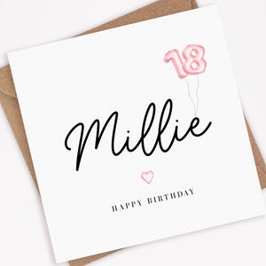 Personalised 18th Birthday Card for Girl - 18th Birthday Card Daughter, Granddaughter, Niece ...