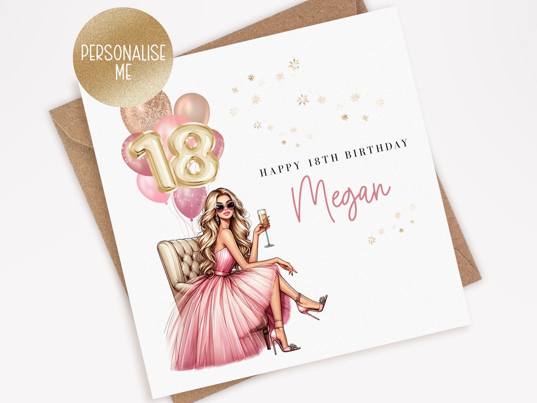 Personalised 18th Birthday Card for Daughter - 18th Birthday Card Girl, 18th Birthday Niece ...