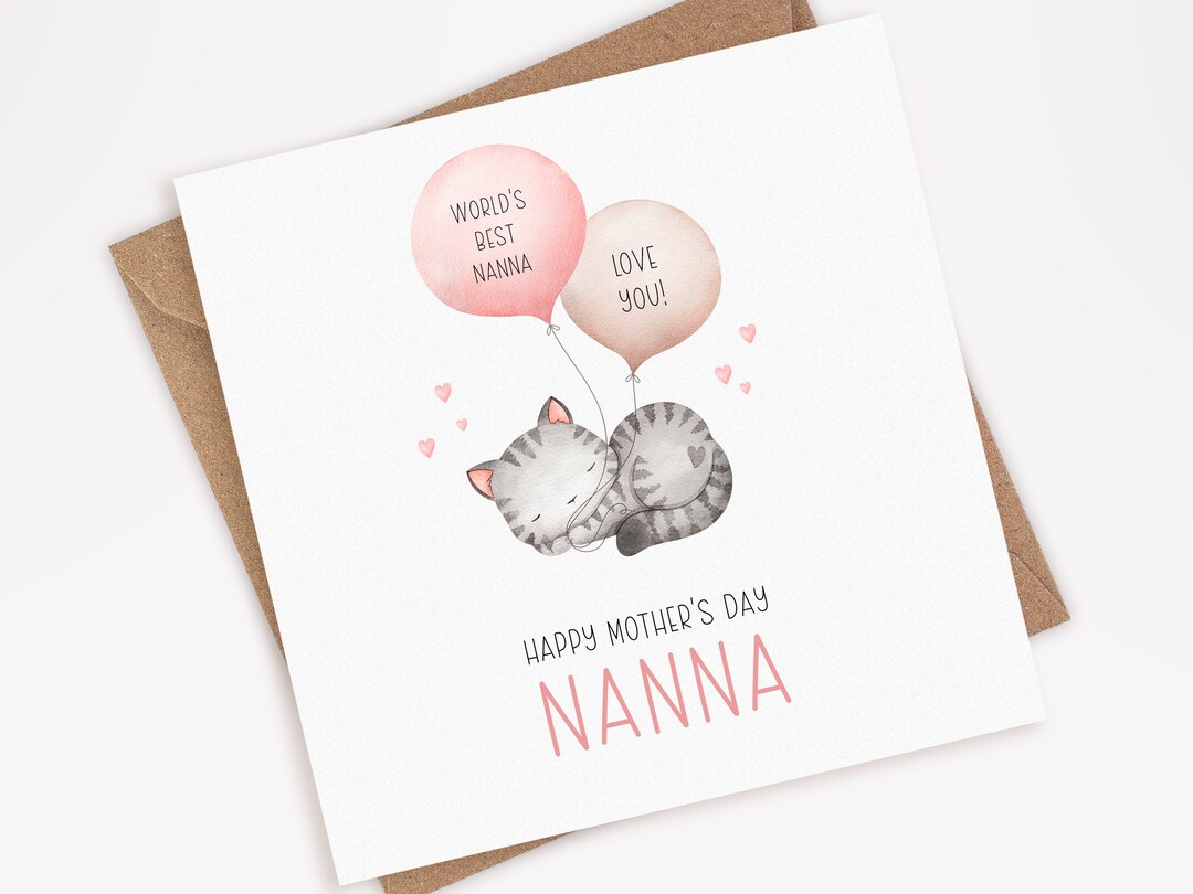 Mothers Day Card for Nanna, Happy Mothers Day Nanna, Mothers Day Gift ...