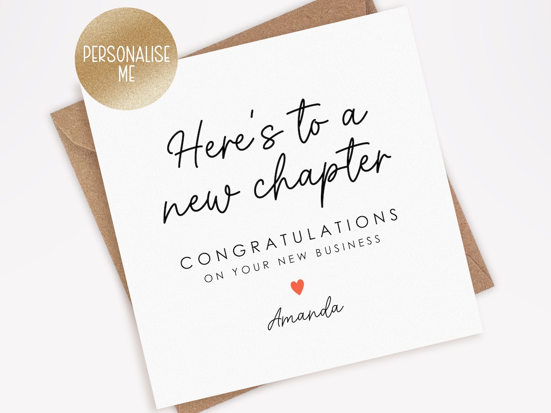 Personalised Congratulations on Your New Business Card, Good Luck With ...